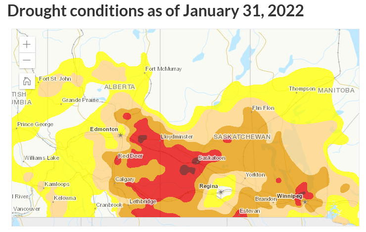 Drought conditions ease slightly across dry Canadian Prairies - AGCanada - AGCanada