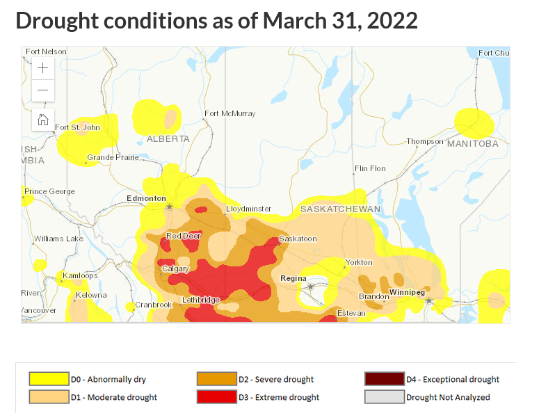 Drought severity easing across much of Prairies: AAFC - AgCanada