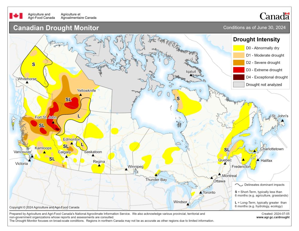 Prairie drought conditions improve in June: AAFC - AgCanada